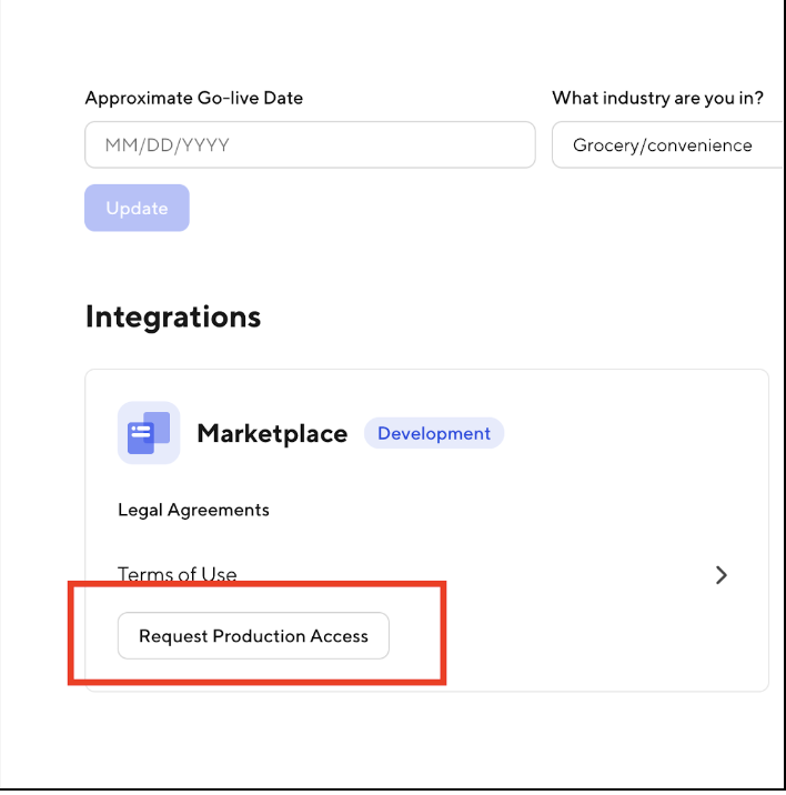 Get production access | DoorDash Developer Services